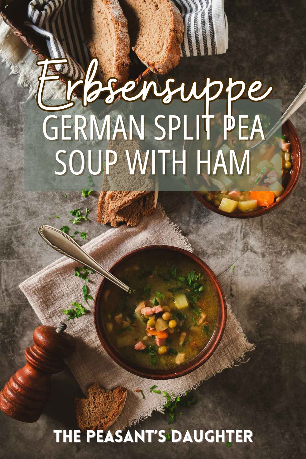 German Split Pea Soup (Erbsensuppe) - The Peasant's Daughter