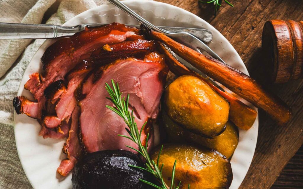 Oven Baked Ham With Potatoes And Carrots - The Peasant's Daughter