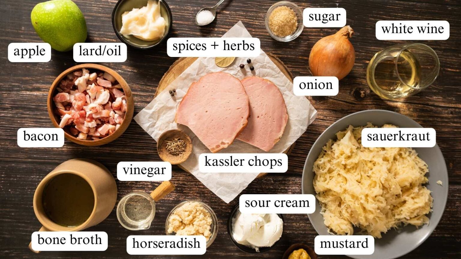 German Kassler Chops With Sauerkraut & Creamy Horseradish Sauce - The ...